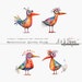 Watercolour Quirky Birds, Clipart, CU, Printables, Junk Journals, Mixed ...