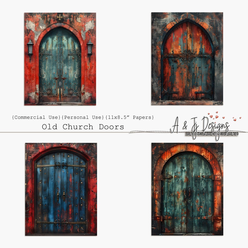 Old Church Doors, CU, PU, Dark Palette, Papers, Printable, Ephemera ...