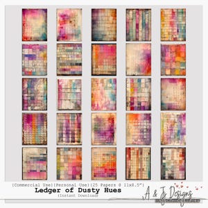 Ledger of Dusty Hues| Vintage Paint Swatch Digital Papers | Shabby ...