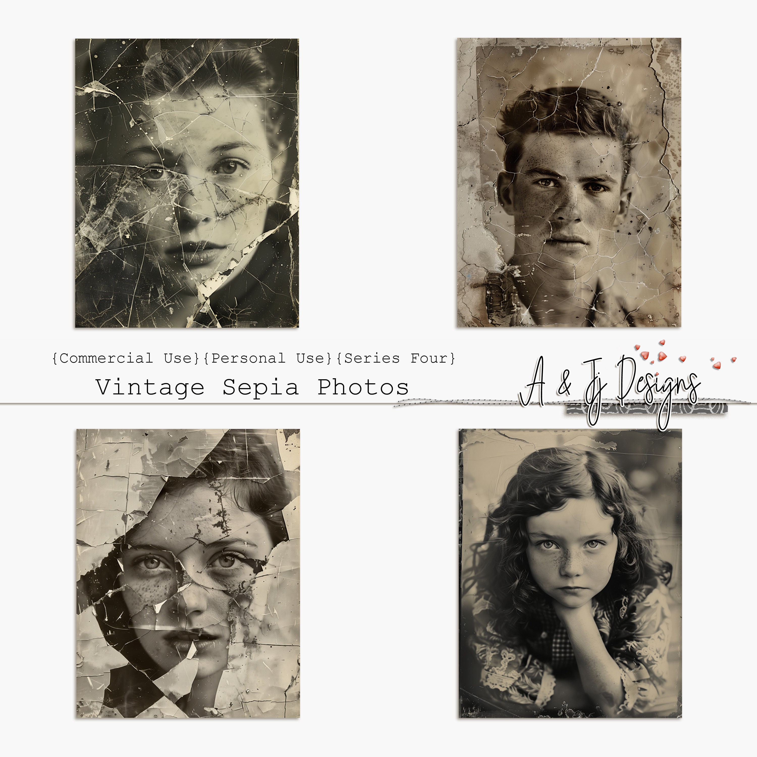 Vintage Sepia Photos Series Four, CU, Printable, Ephemera, JPG Format ...