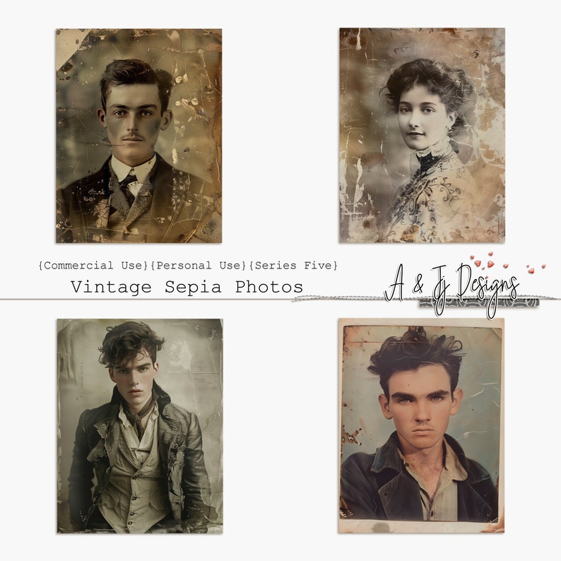 Vintage Sepia Photos Series Five | Printable | for Junk Journal and ...