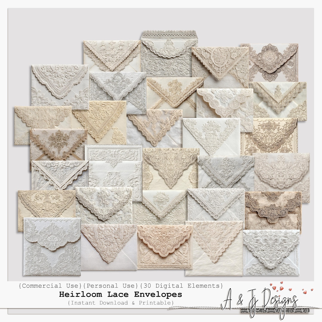 Heirloom Lace Envelopes | Vintage Digital Elements | Shabby Antique ...