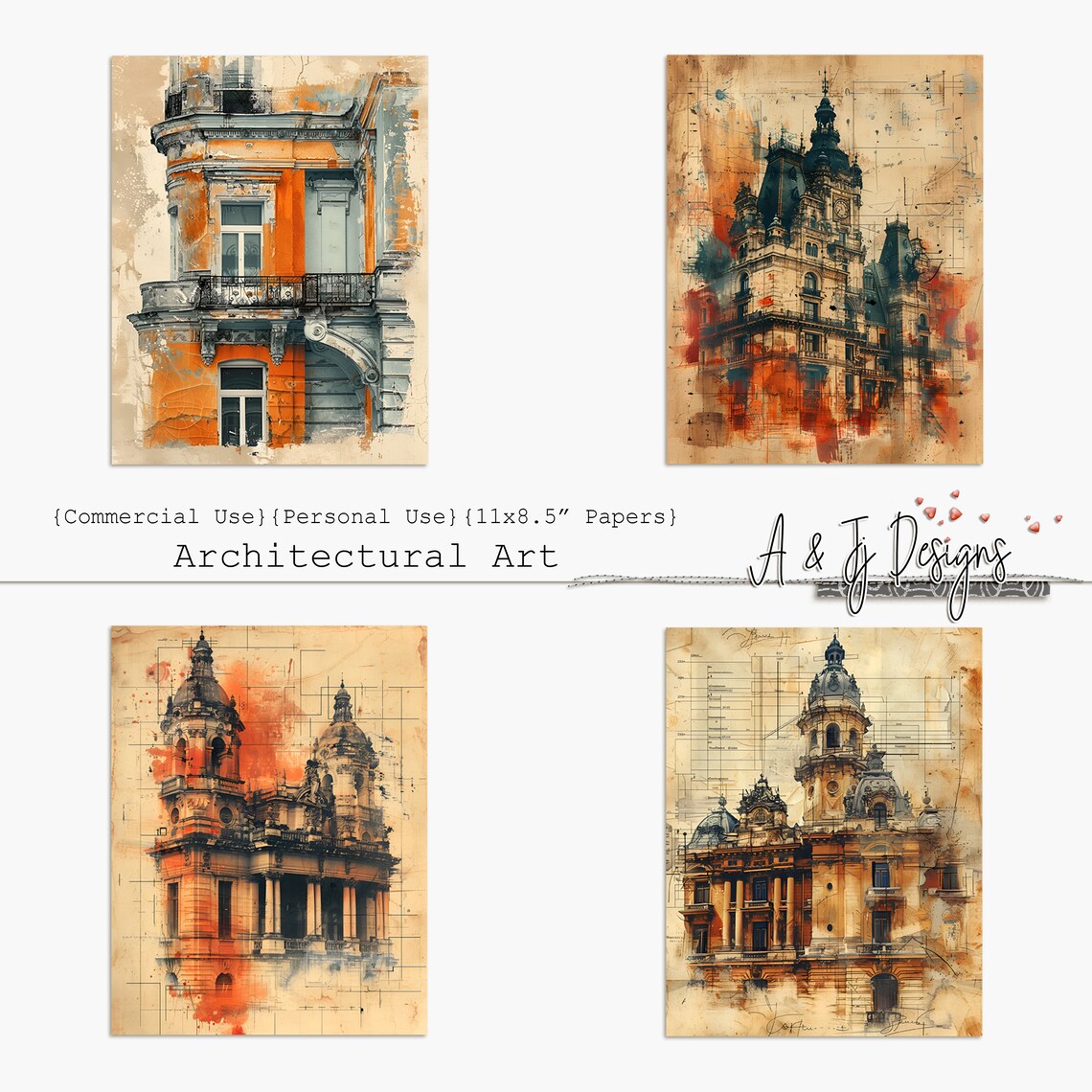 Architectural Art, CU, PU, Printable, Papers, Ephemera, JPG, Junk ...