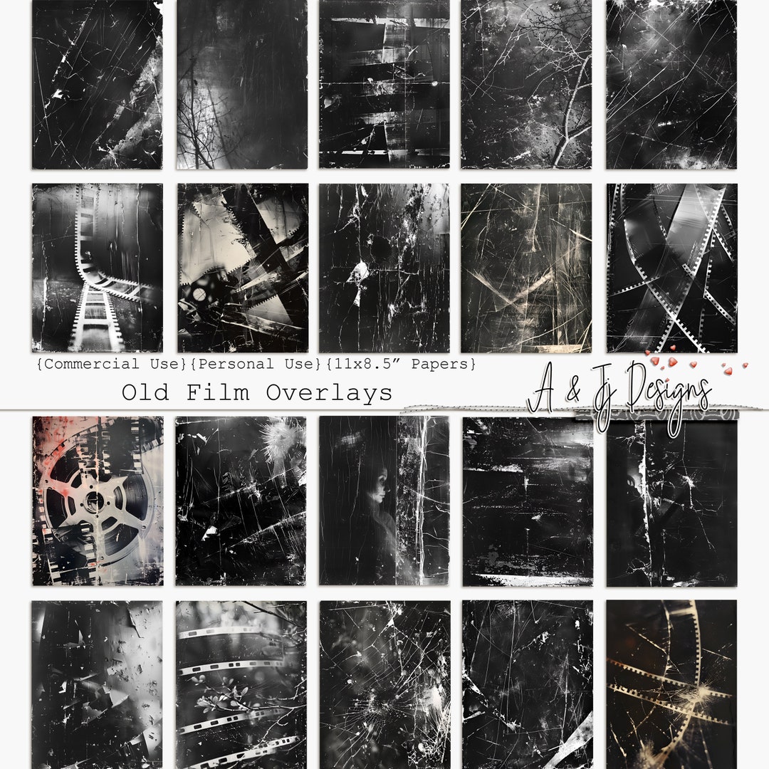 Old Film Overlays, CU, PU, Printable, Junk Journal, Scrapbooking ...
