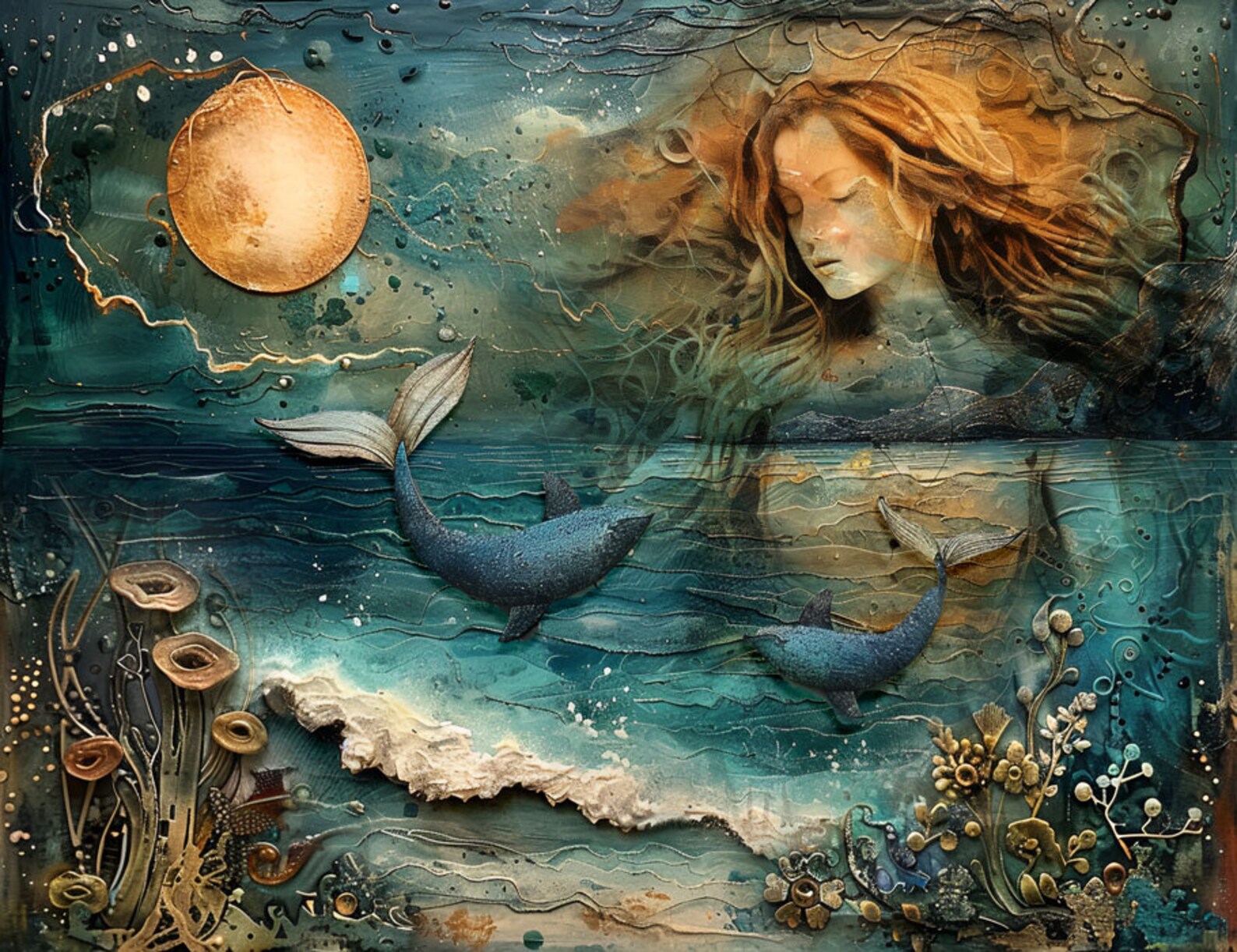 Magical Oceans, CU, PU, Printable, Papers, Ephemera, JPG, Junk Journal ...