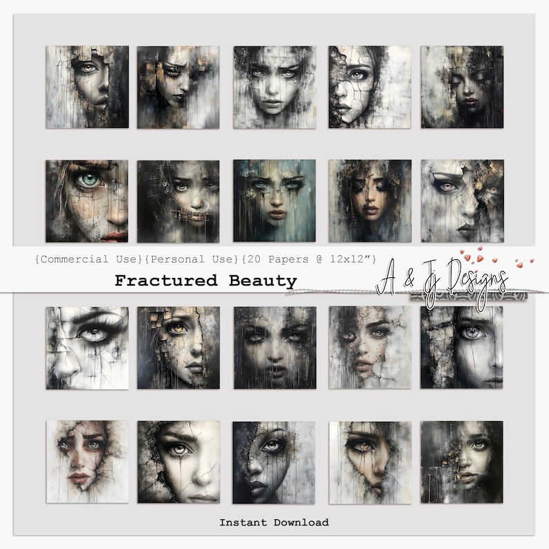 Fractured Beauty, Digital Art Papers, Healing & Empowerment Wall Art ...