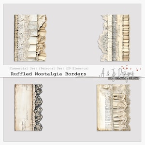 Ruffled Nostalgia Borders, Vintage Lace & Ledger Digital Paper Edges ...