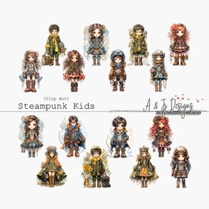 Steampunk Kids, Clipart, Commercial Use, Ephemera Junk Journals ...