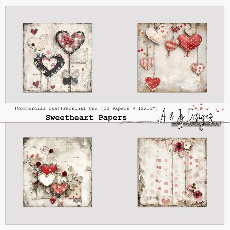Sweetheart Papers, Vintage Shabby Chic for Scrapbooking & Crafts ...