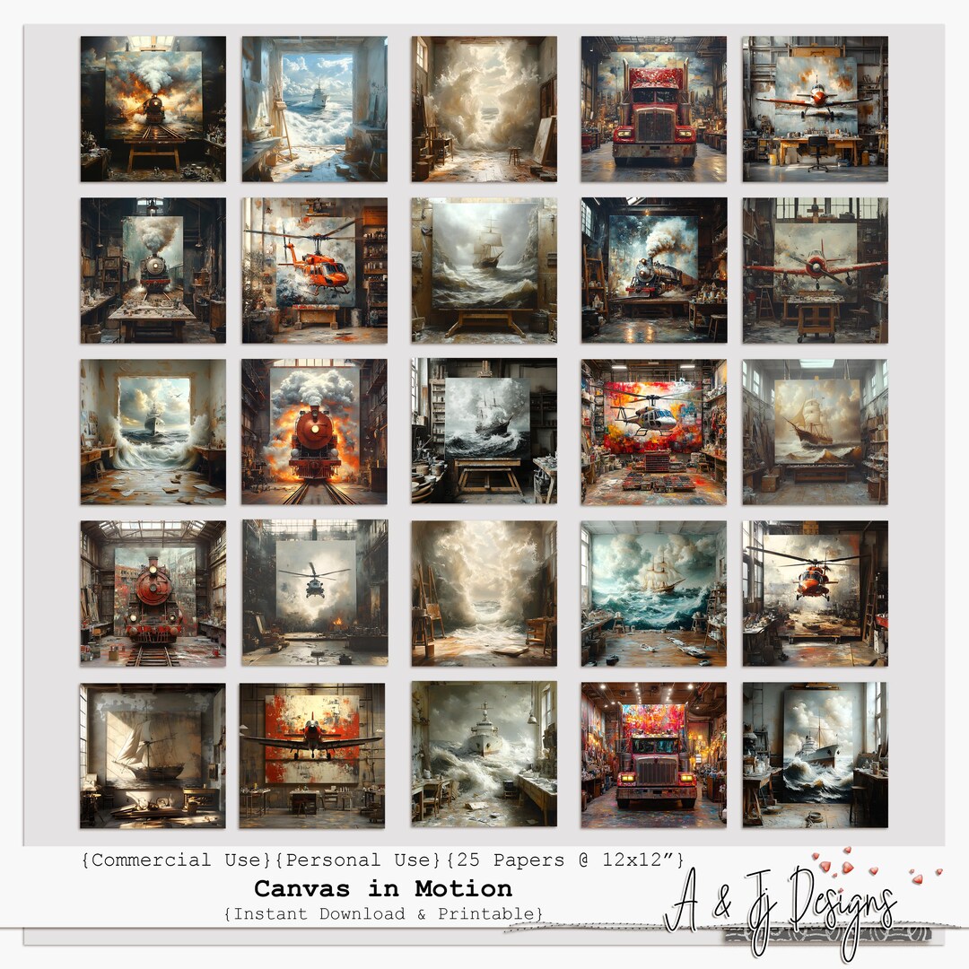 Canvas in Motion | Surreal Vehicle Digital Papers | Fantasy Craft ...