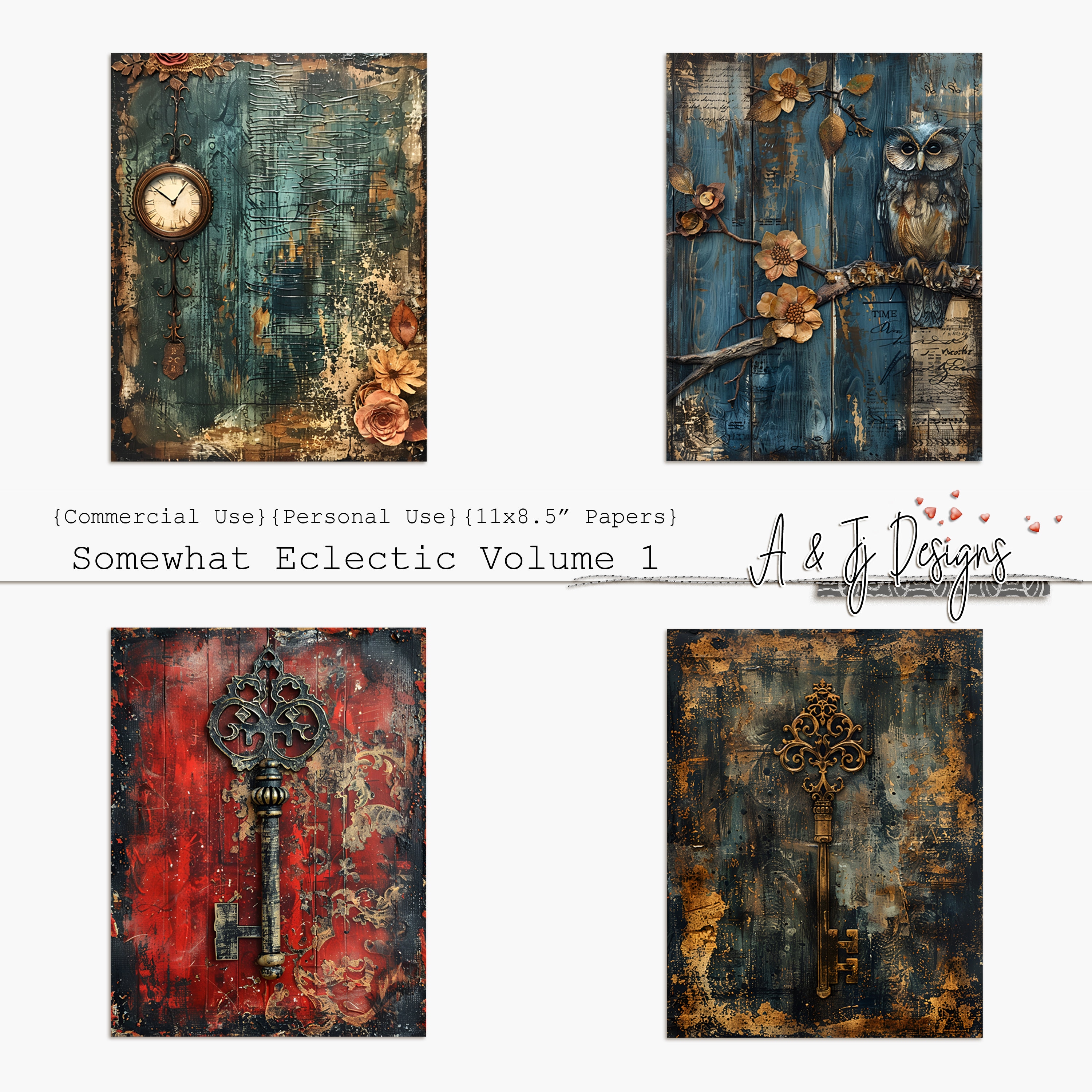 Somewhat Eclectic V1, CU, PU, Printable, Papers, Ephemera, JPG, Junk ...