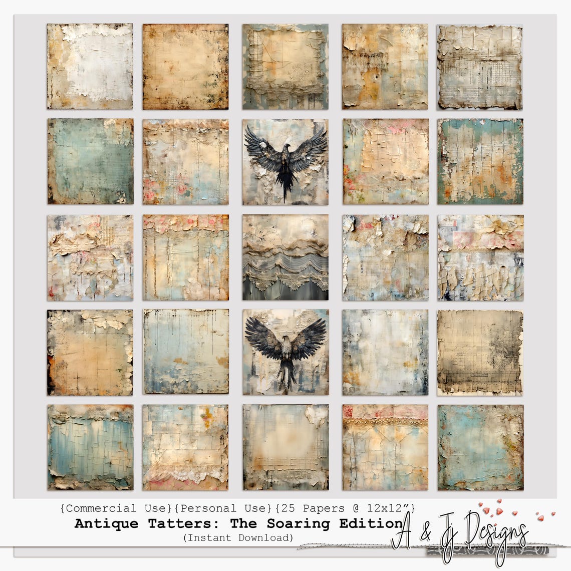 Antique Tatters: the Soaring Edition, Vintage Grunge Junk Journal ...