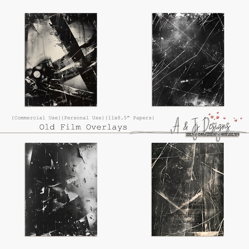 Old Film Overlays, CU, PU, Printable, Junk Journal, Scrapbooking ...