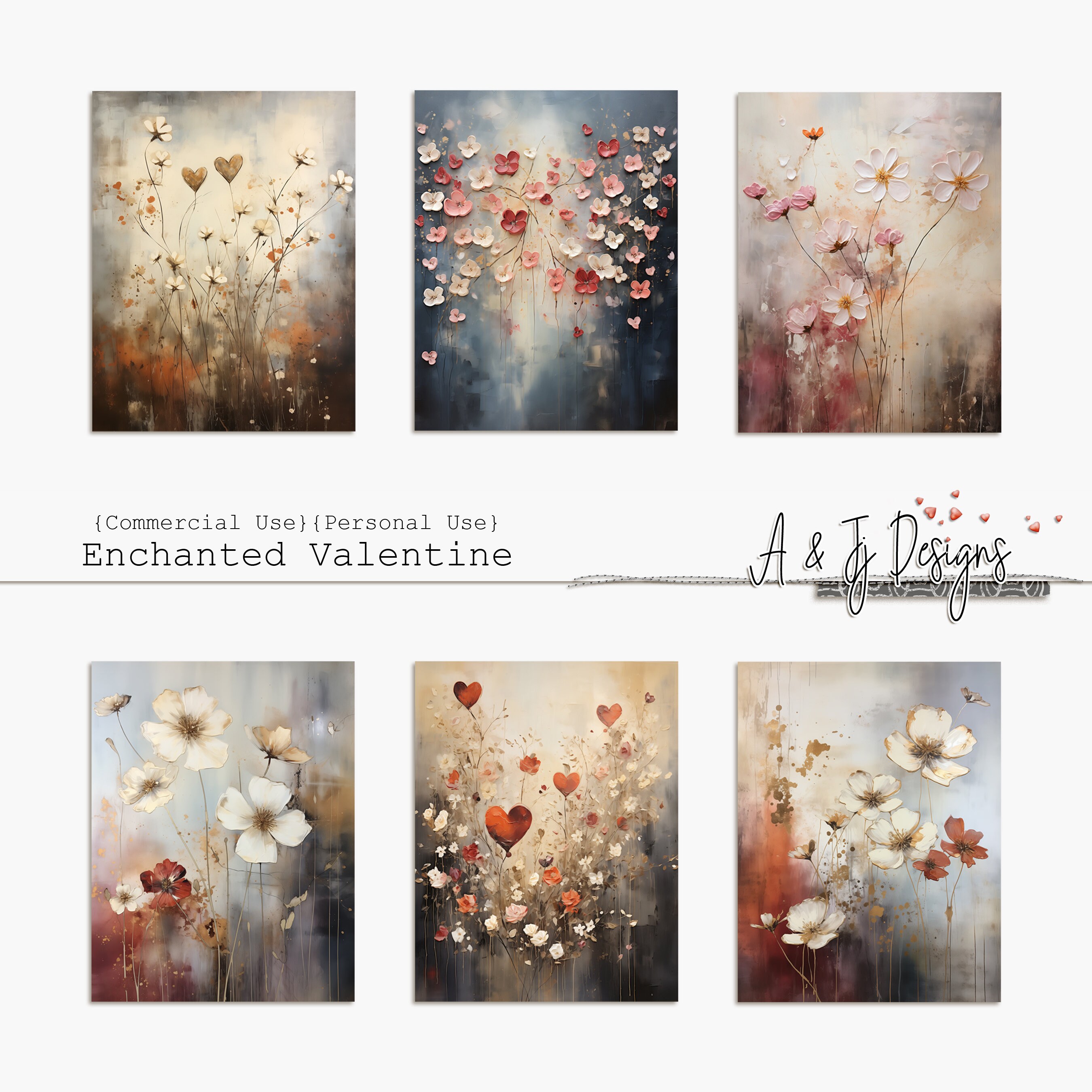 Enchanted Valentine, Papers, CU, Printables, Junk Journals, Mixed Media ...