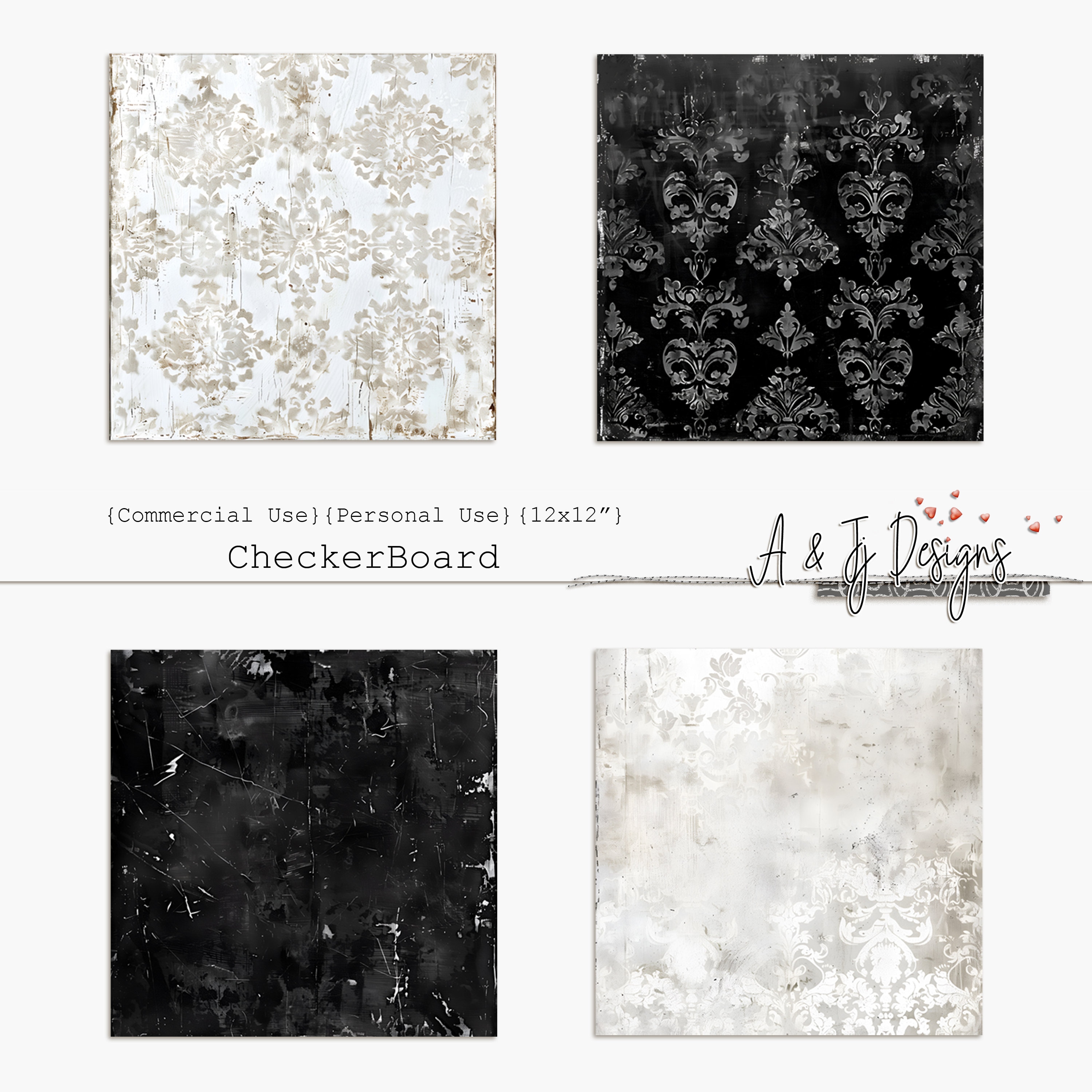 Checkerboard, 12x12, Papers, CU, Printable, JPG, Junk Journal ...