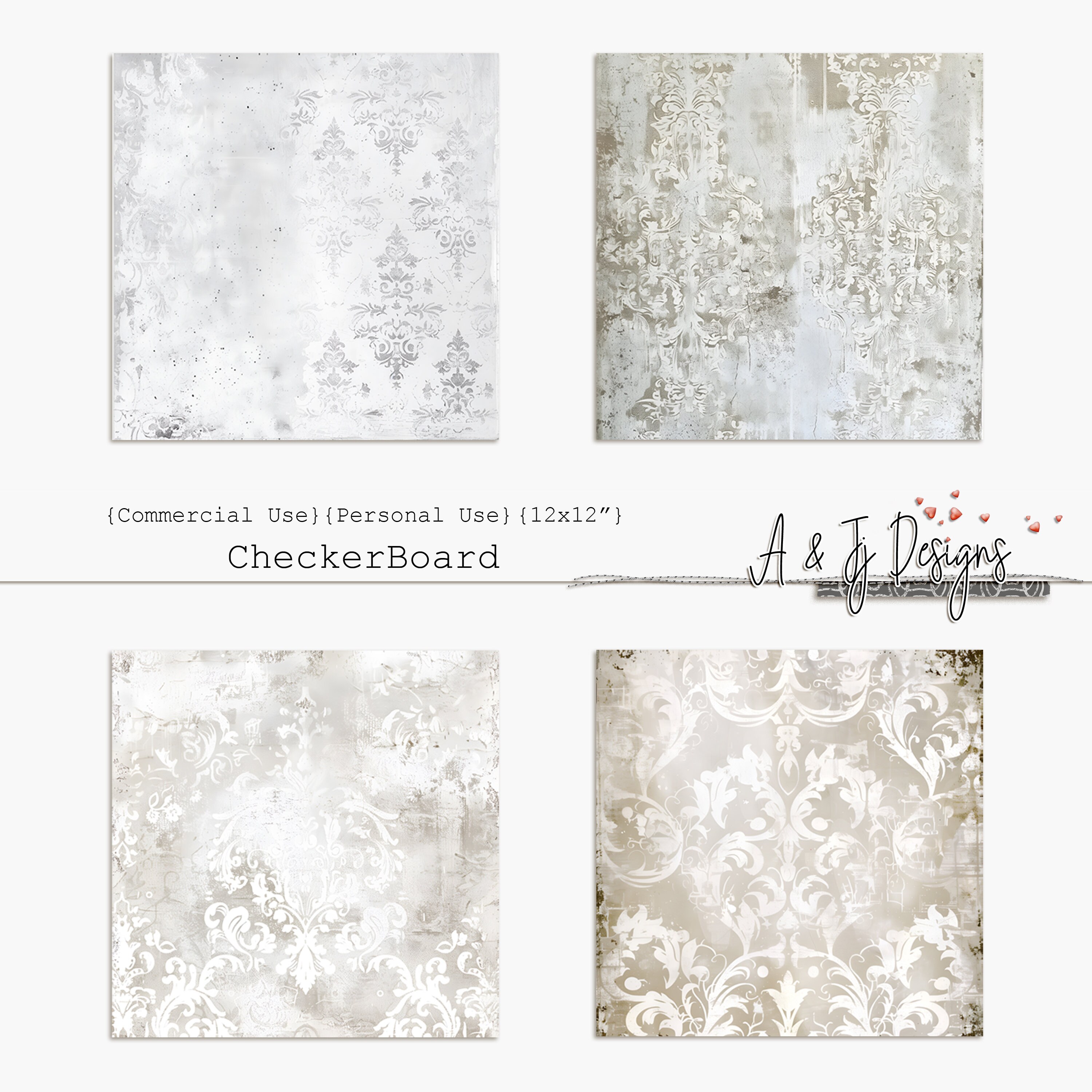 Checkerboard, 12x12", Papers, CU, Printable, JPG, Junk Journal ...