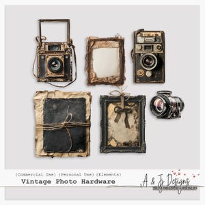 Vintage Photo Hardware, Clipart Images, Junk Journals, Scrapbooking, Commercial Use, Elements ...