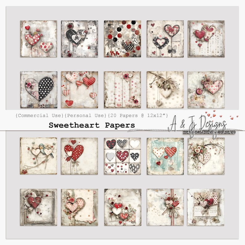Sweetheart Papers, Vintage Shabby Chic for Scrapbooking & Crafts ...