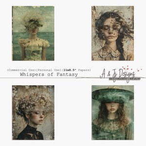 Whispers of Fantasy Papers, Commercial Use, Printable, 11x8.5", Junk ...