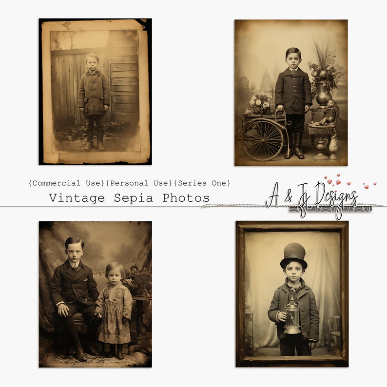 Vintage Sepia Photos Series One, CU, Printable, Ephemera, JPG Format ...