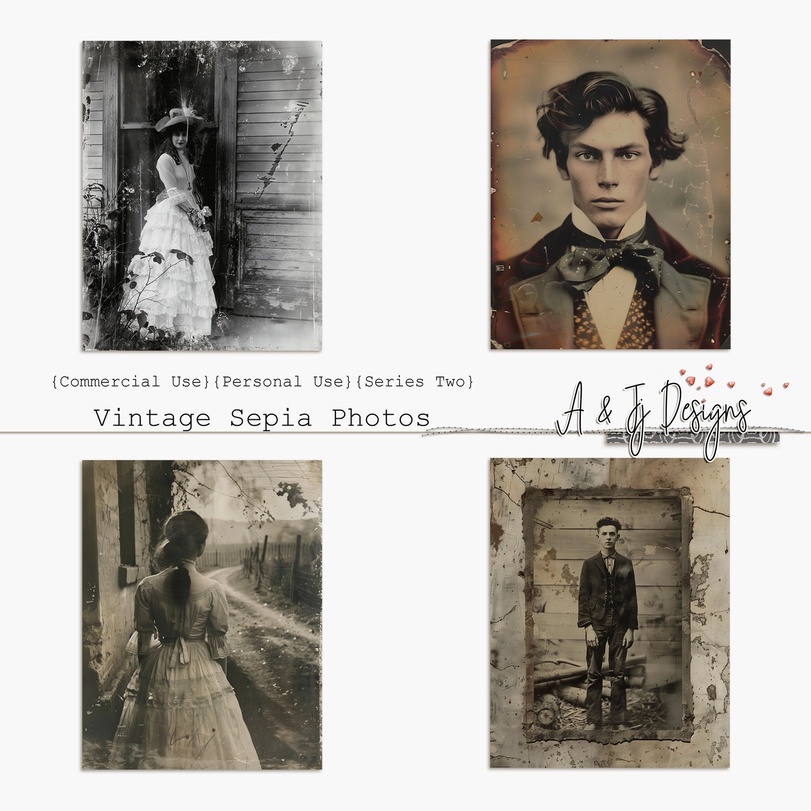 Vintage Sepia Photos Series Two, CU, Printable, Ephemera, JPG Format ...
