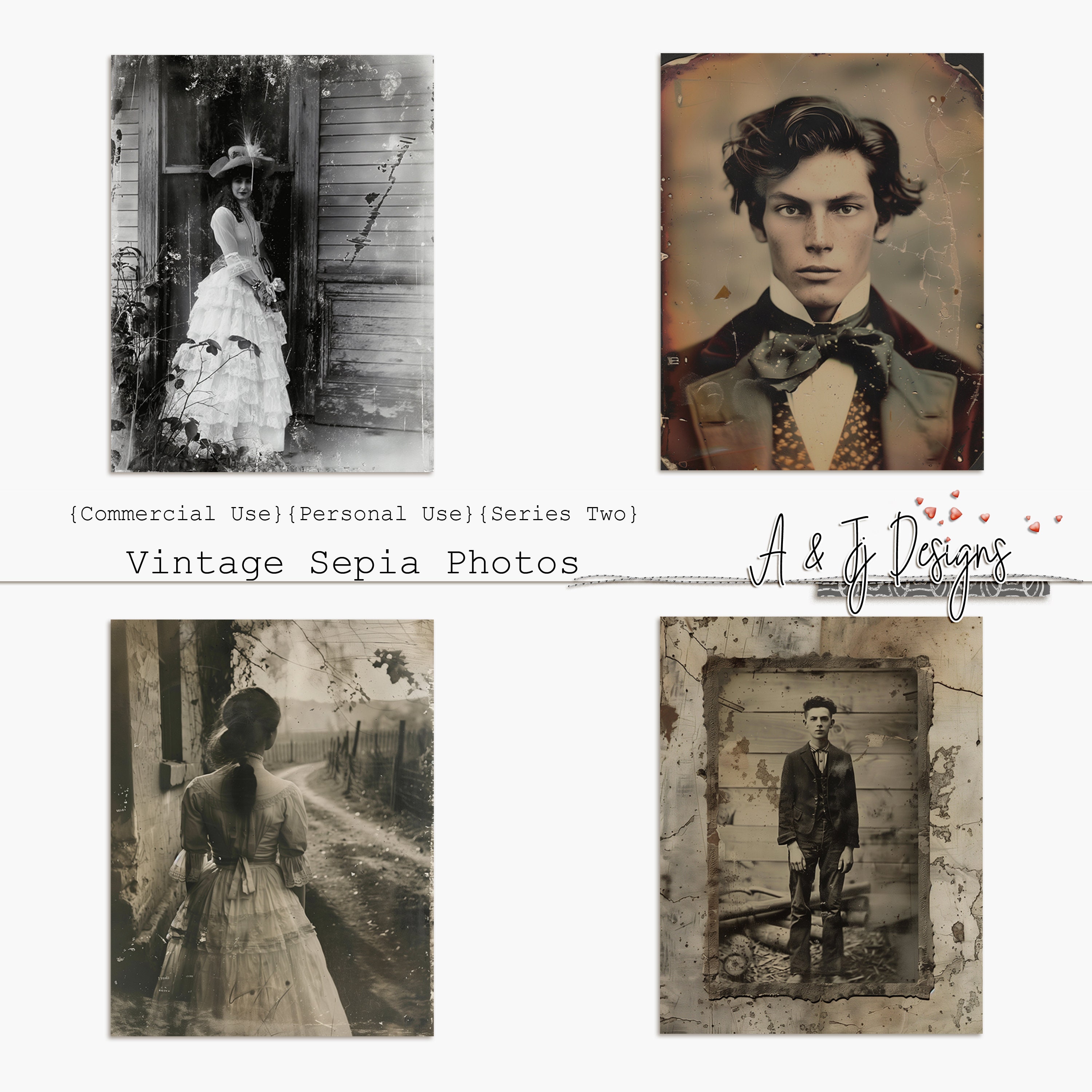Vintage Sepia Photos Series Two, CU, Printable, Ephemera, JPG Format ...