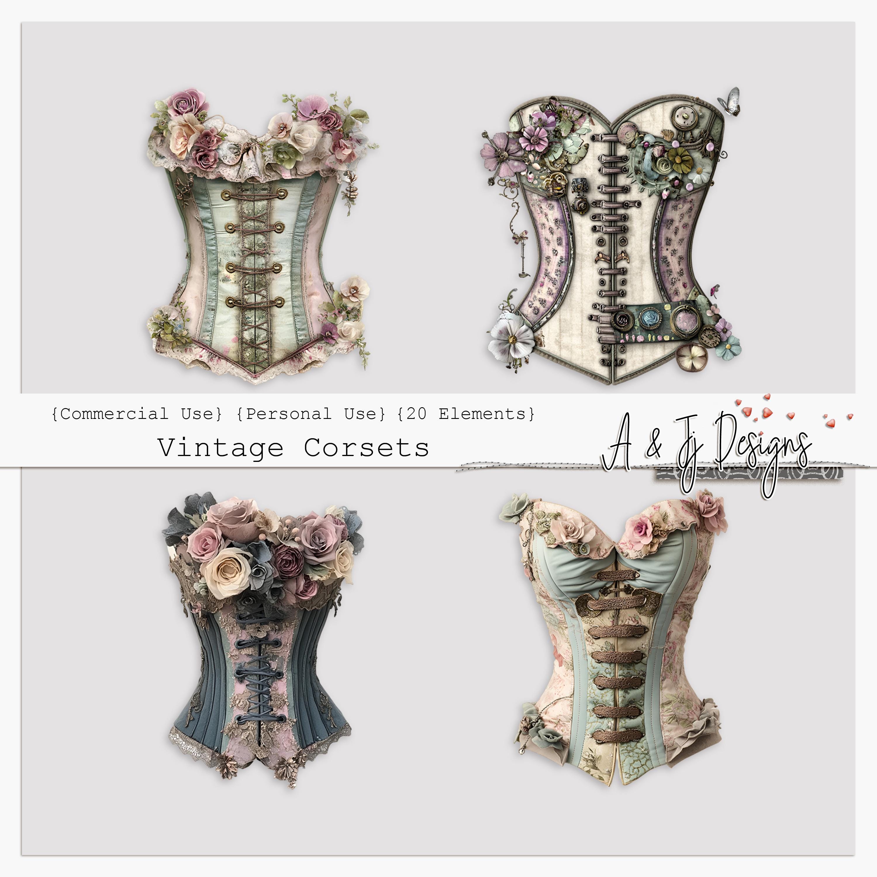 Vintage Corsets, Junk Journal Images, Commercial Use, Scrapbooking ...