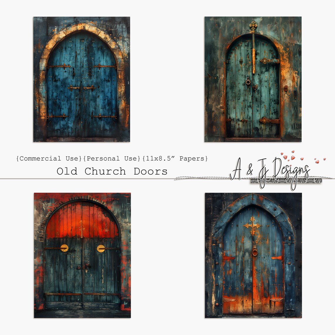 Old Church Doors, CU, PU, Dark Palette, Papers, Printable, Ephemera ...