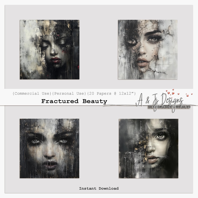Fractured Beauty, Digital Art Papers, Healing & Empowerment Wall Art ...