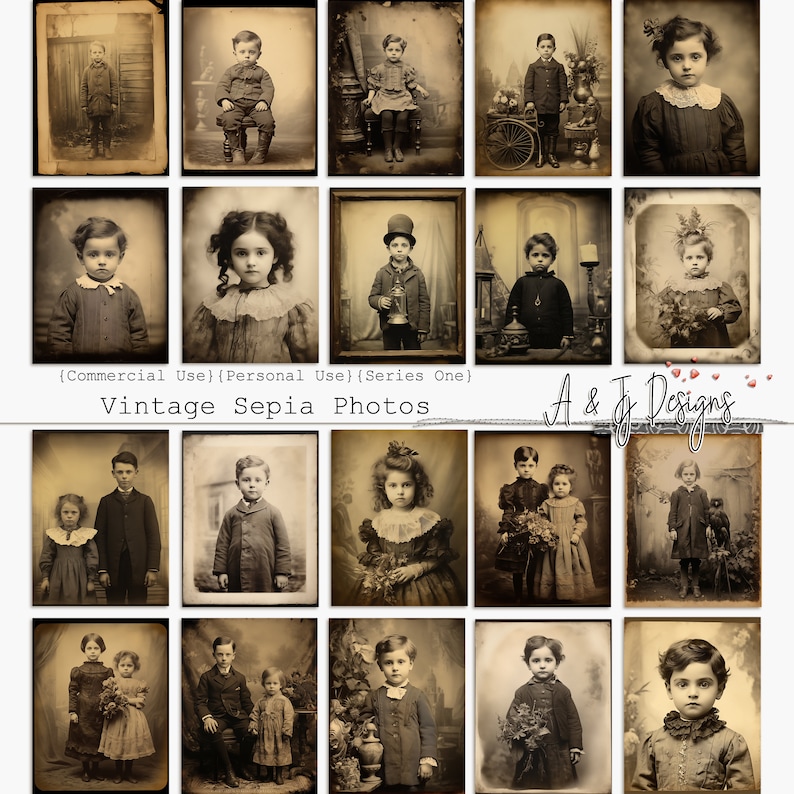 Vintage Sepia Photos Series One, CU, Printable, Ephemera, JPG Format ...