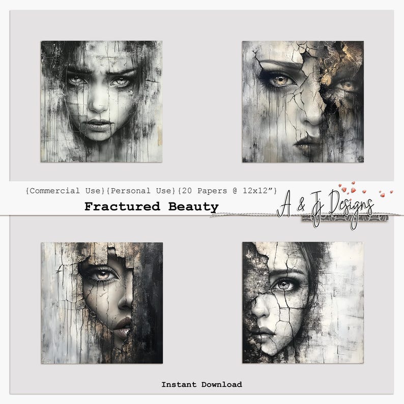 Fractured Beauty, Digital Art Papers, Healing & Empowerment Wall Art ...