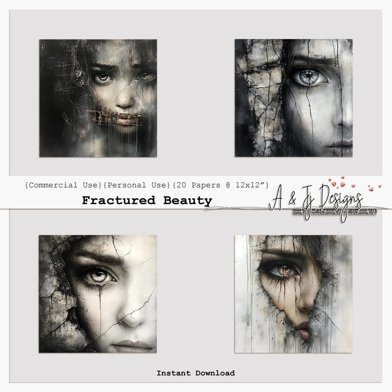 Fractured Beauty, Digital Art Papers, Healing & Empowerment Wall Art ...