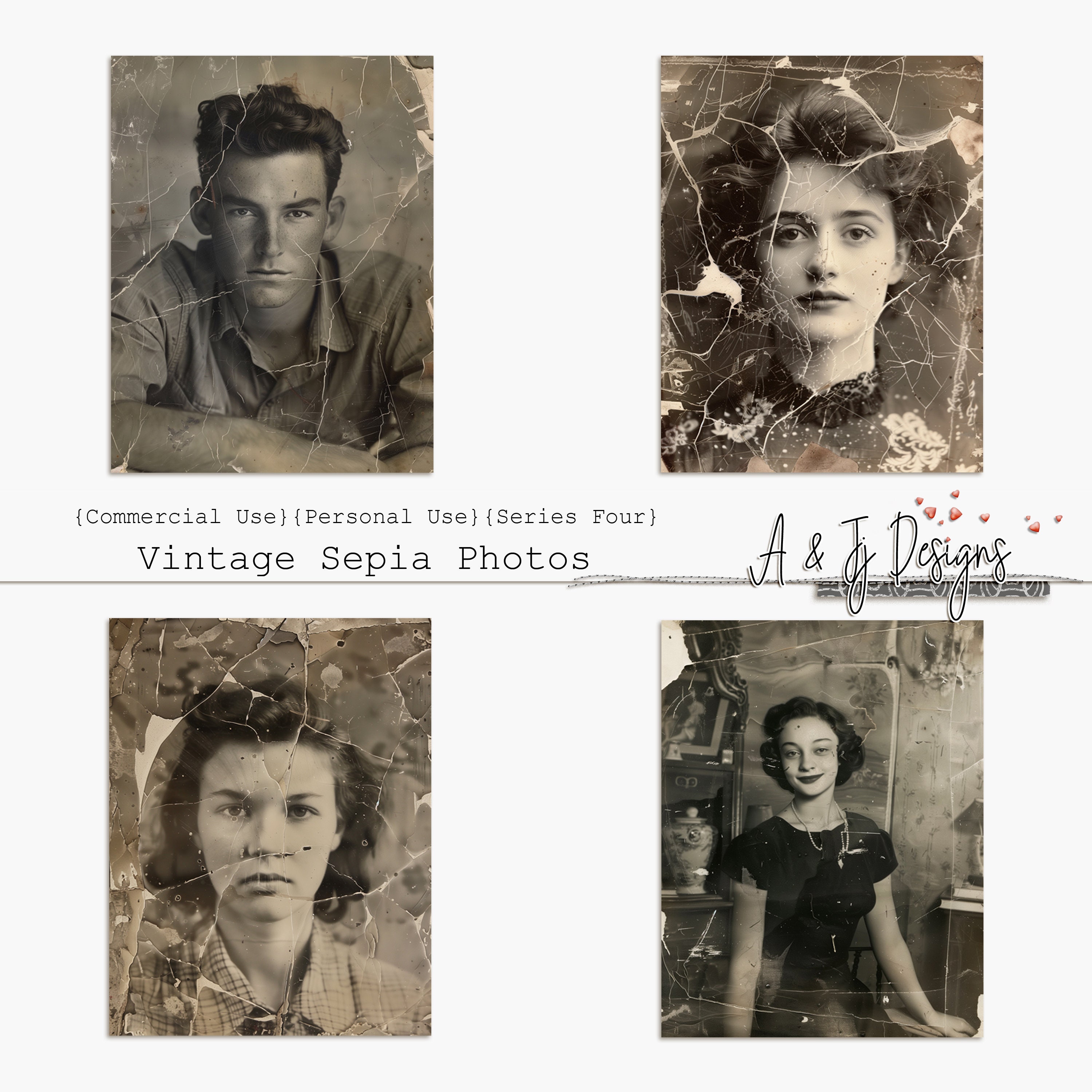 Vintage Sepia Photos Series Four, CU, Printable, Ephemera, JPG Format ...