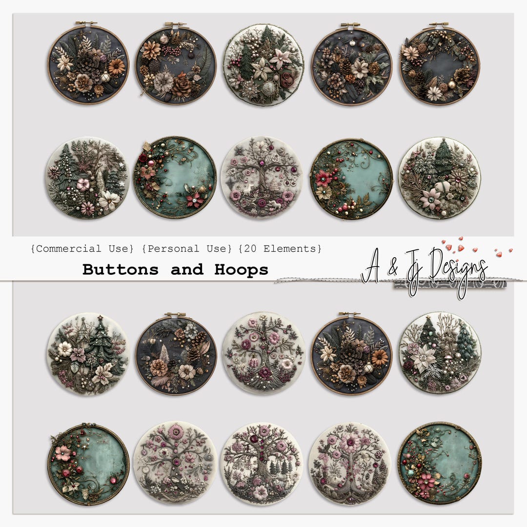 Buttons and Hoops, Clipart Images, Junk Journals, Scrapbooking ...