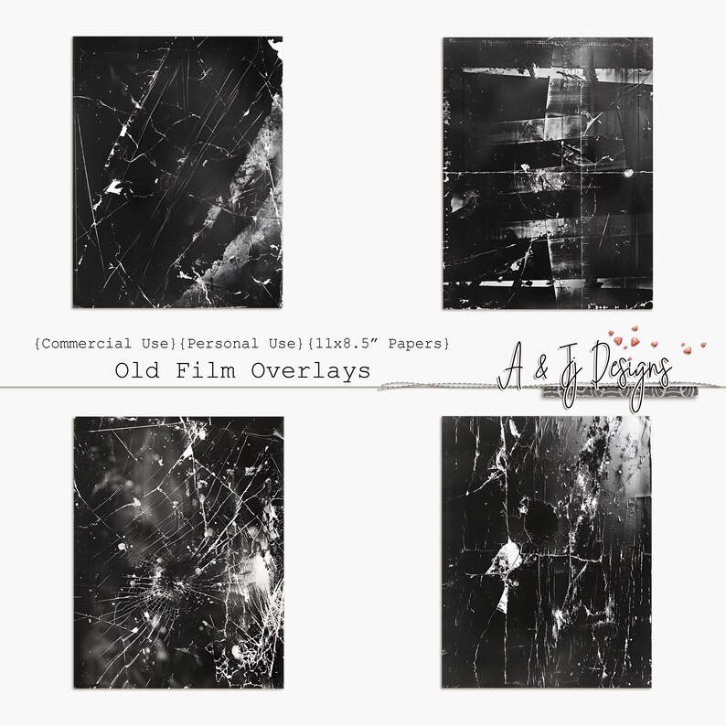 Old Film Overlays, CU, PU, Printable, Junk Journal, Scrapbooking ...