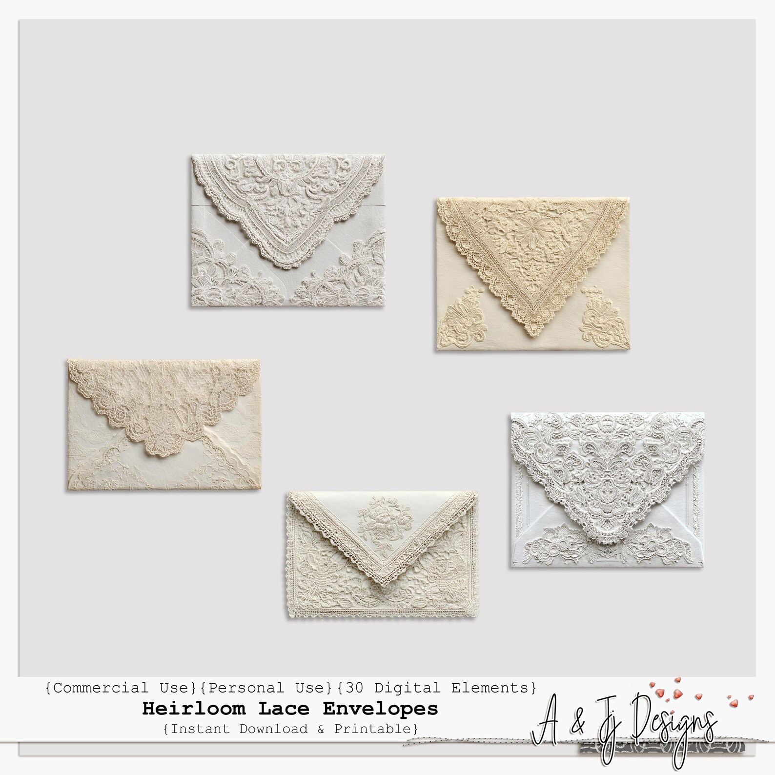 Heirloom Lace Envelopes | Vintage Digital Elements | Shabby Antique ...