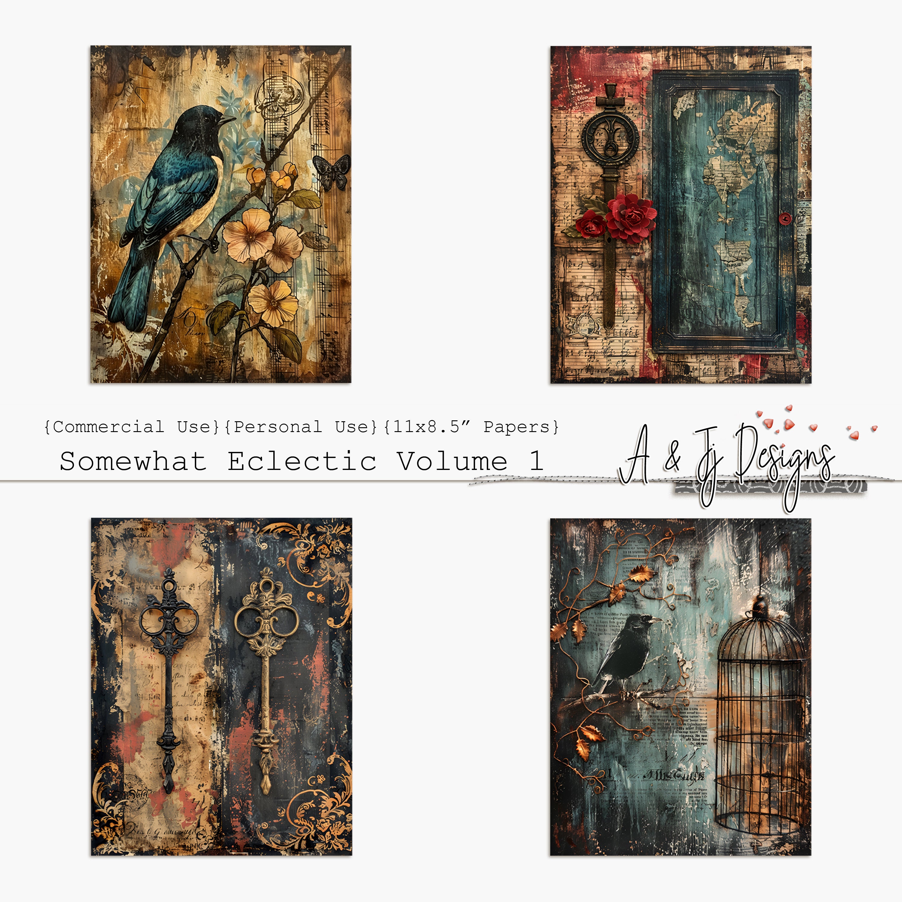 Somewhat Eclectic V1, CU, PU, Printable, Papers, Ephemera, JPG, Junk ...