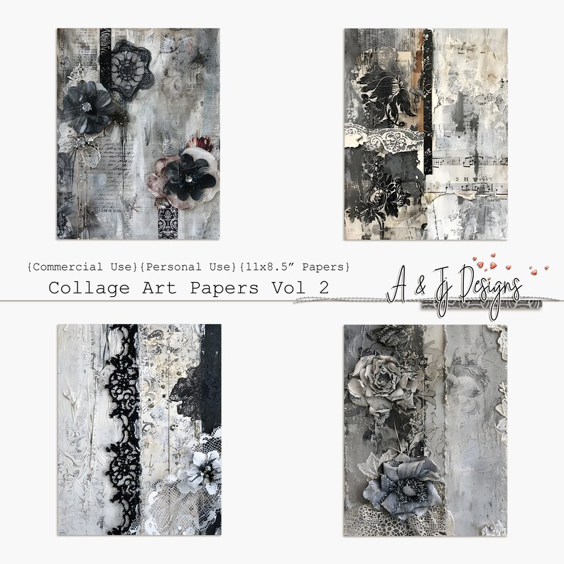 Collage Art Papers Vol 2, CU, PU, Printable, Junk Journal, Scrapbooking ...