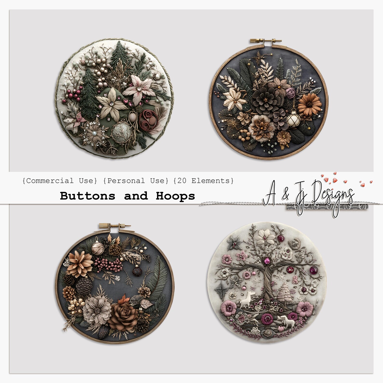 Buttons and Hoops, Clipart Images, Junk Journals, Scrapbooking ...