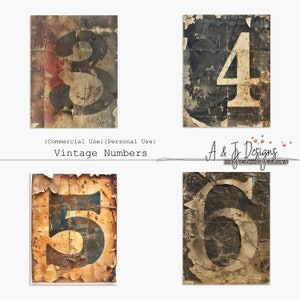 Vintage Numbers, CU, Printable, Ephemera, Papers, JPG Format, Junk ...