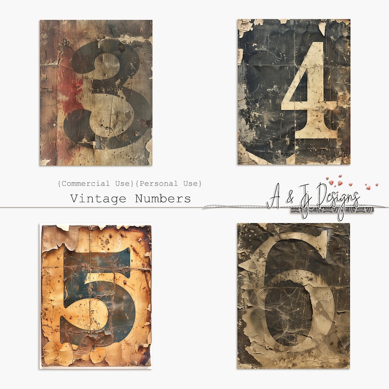 Vintage Numbers, CU, Printable, Ephemera, Papers, JPG Format, Junk ...
