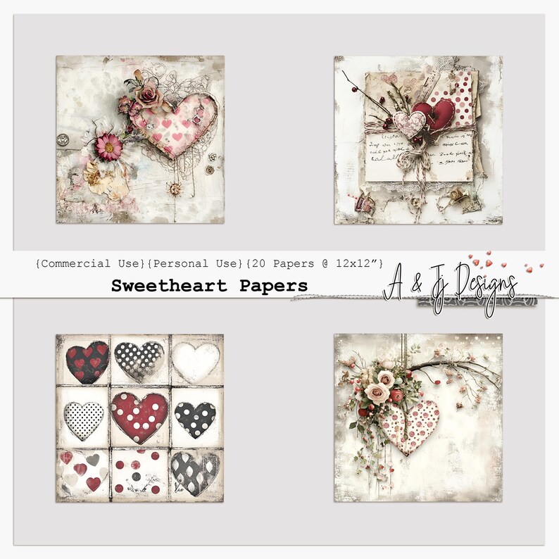 Sweetheart Papers, Vintage Shabby Chic for Scrapbooking & Crafts ...
