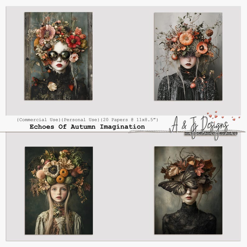 Echoes of Autumn Imagination, 20 Digital Papers, Junk Journal ...