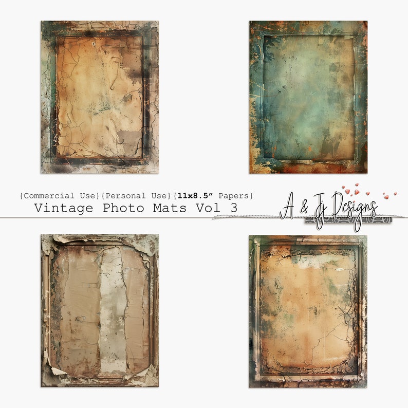 Vintage Photo Mats Vol 3, Commercial Use, Instant Download, Printable ...