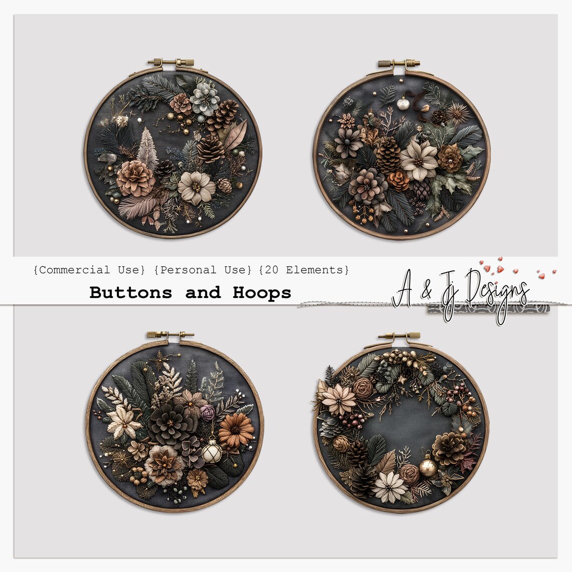 Buttons and Hoops, Clipart Images, Junk Journals, Scrapbooking ...