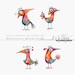 Watercolour Quirky Birds, Clipart, CU, Printables, Junk Journals, Mixed ...