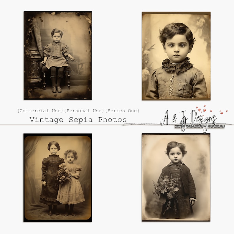 Vintage Sepia Photos Series One, CU, Printable, Ephemera, JPG Format ...