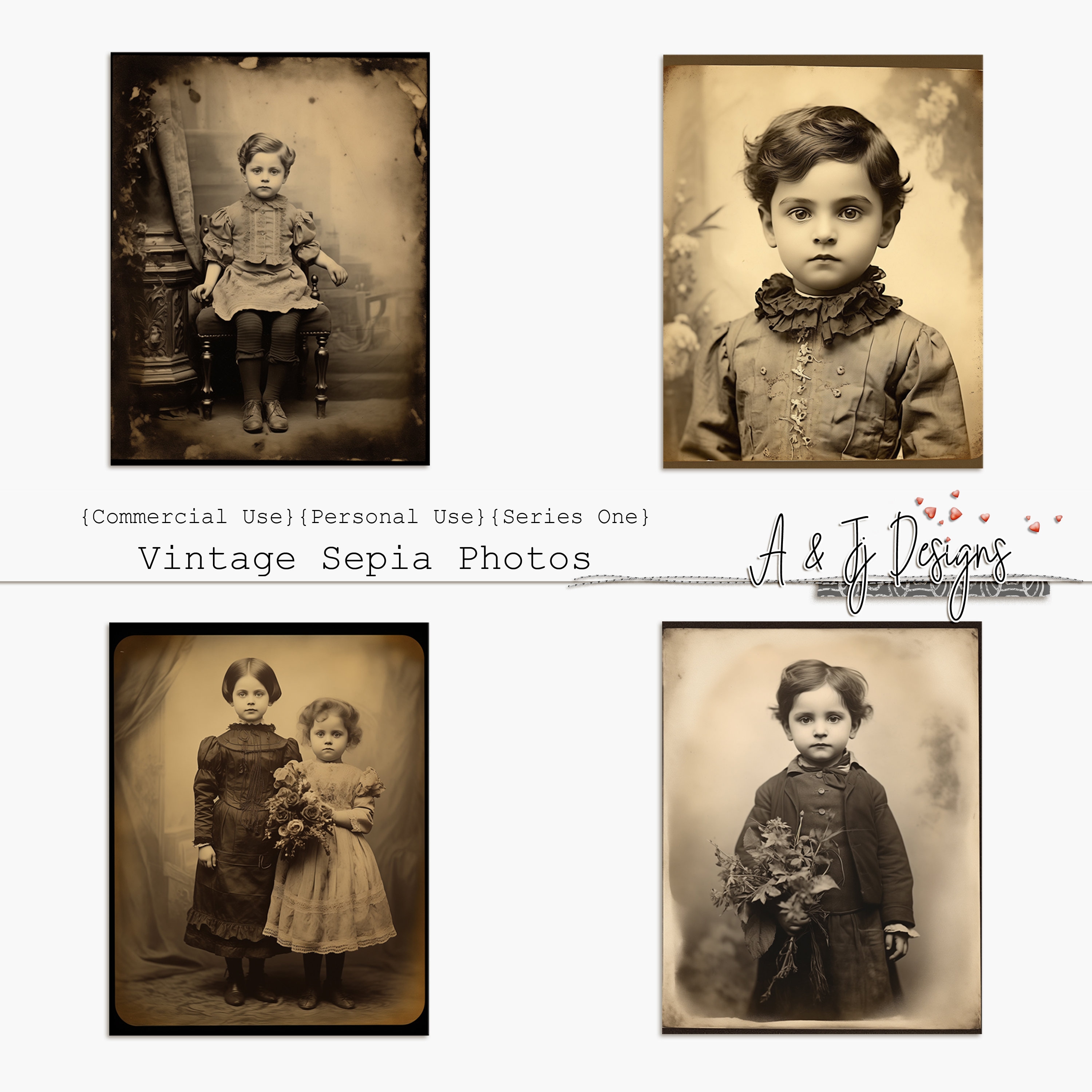 Vintage Sepia Photos Series One, CU, Printable, Ephemera, JPG Format ...