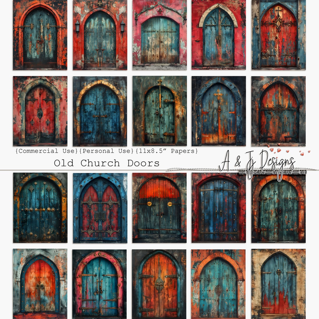Old Church Doors, CU, PU, Dark Palette, Papers, Printable, Ephemera ...