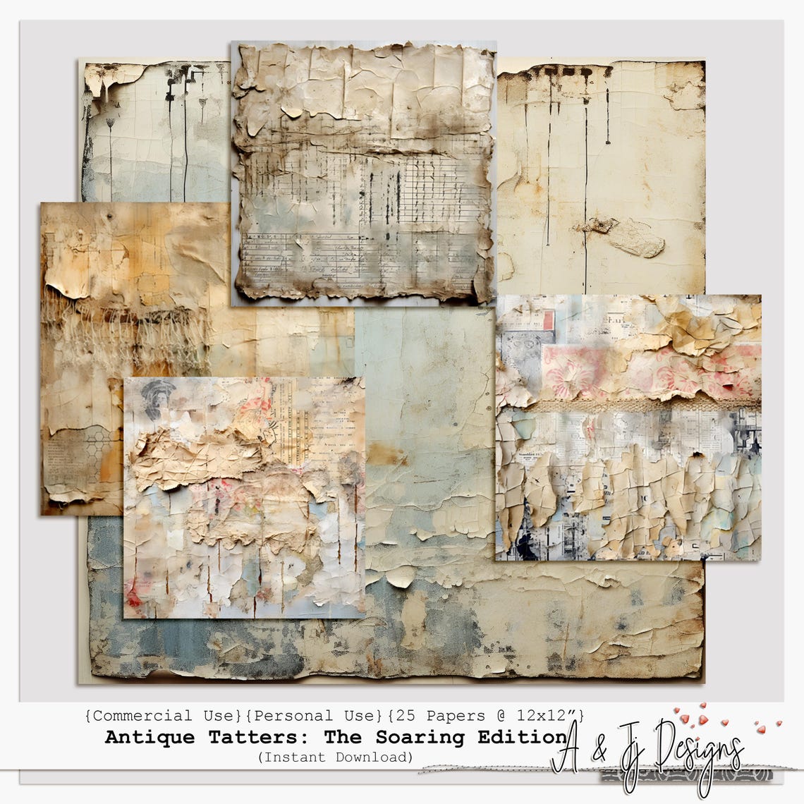 Antique Tatters: the Soaring Edition, Vintage Grunge Junk Journal ...